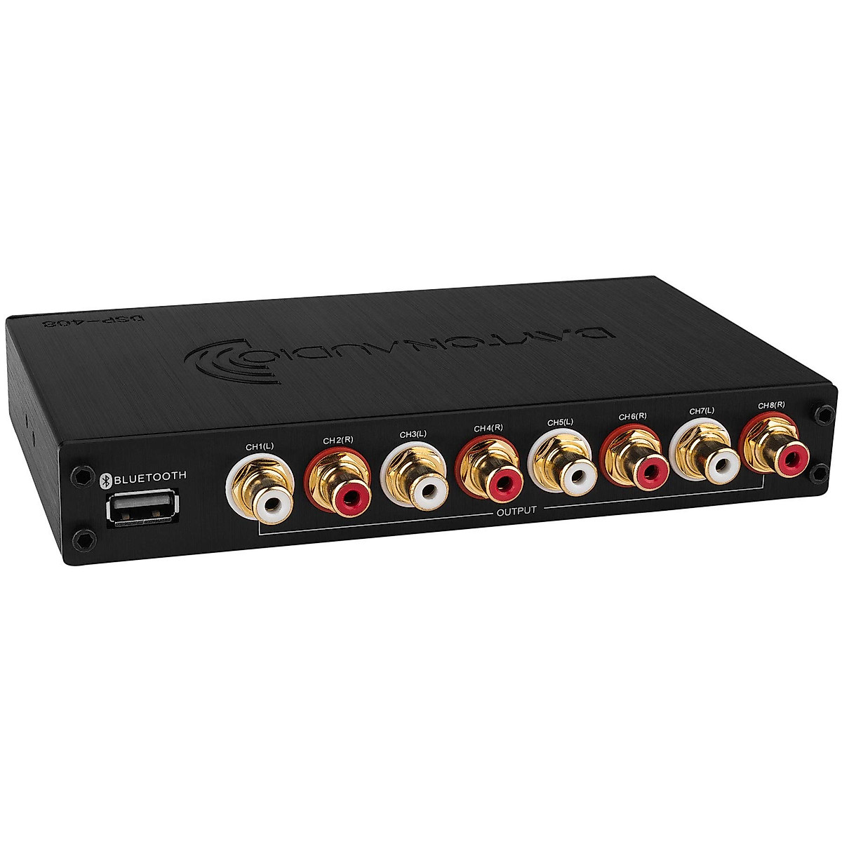 Dayton Audio DSP-408 4 Input 8 Output DSP Digital Signal Processor with Built-in EQ, Crossovers, Time Alignment, and Input/Output Mixing for Home and Car Audio
