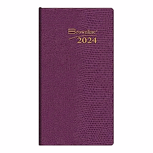 Brownline 2024 Traditional Weekly Pocket Planner, Appointment Book, 12 Months, January to December, Perfect Binding, 6" x 3.125", Assorted Colors (CB403.ASX-24)