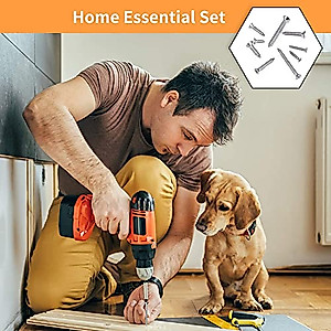 WELLOCKS Wood Screws 265 PCS 304 Stainless Steel M3/M4/M5 Self Tapping Screws Assortment Set, Flat Head Rust Proof Wood Screw Kit with Storage Box for Homemade, Repair, Woodwork Indoor Outdoor (D034)