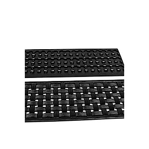 BirdRock Home Rubber Stair treads for Outdoors | Basket Weave Design | 9" x 30" | 4 Pack | Beautifully Designed Stair mats | Outdoor Stair treads Non-Slip Weather Resistant
