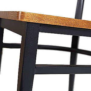 LUCKYERMORE Heavy Duty Dining Chairs Set of 2 with Wood Seat and Metal Frame Restaurant Chairs for Commercial and Residential Use, Fully Assembled, 450lb Weight Capacity