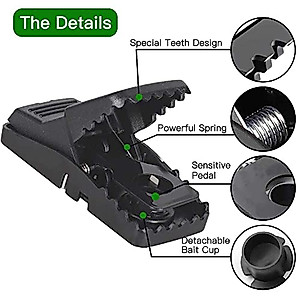 COSCOV Mouse Traps, Small Mice Traps That Work, Mice Snap Trap with Detachable Bait Cup - 12 Pack