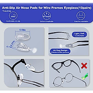 Tosvimia Upgrade Multi-Function Eyeglass Repair Kit, Include Anti-Slip Silicone Eyeglass Nose Pads, Screwdriver, Non-Slip Eyeglasses Ear Grips, Screws, Tweezer for Glasses, Sunglass, Reading Glasses