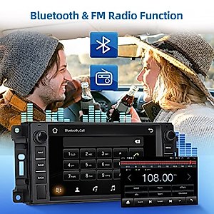 Android Car Stereo for Jeep Wrangler Chrysler 300C Dodge RAM with Apple Carplay and Android Auto, 7 Inch Touch Screen Head Unit with Bluetooth WiFi GPS Mirror Link FM/RDS + Backup Camera