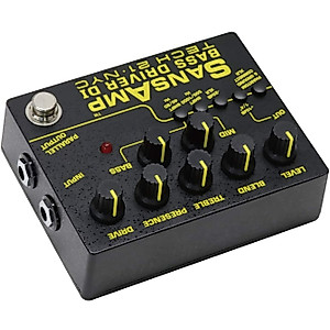 Tech 21 SansAmp Bass Driver DI V2 Pedal Bundle w/Guitar Patch Cables 1/4, 12x Fender Picks & Liquid Audio Polishing Cloth- Bass DI Box, XLR Output Guitar Effects, Bass Guitar Kit, Bass Driver Pedal