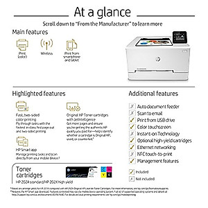 HP Laserjet Pro M254dw Wireless Color Laser Printer (T6B60A) (Renewed)