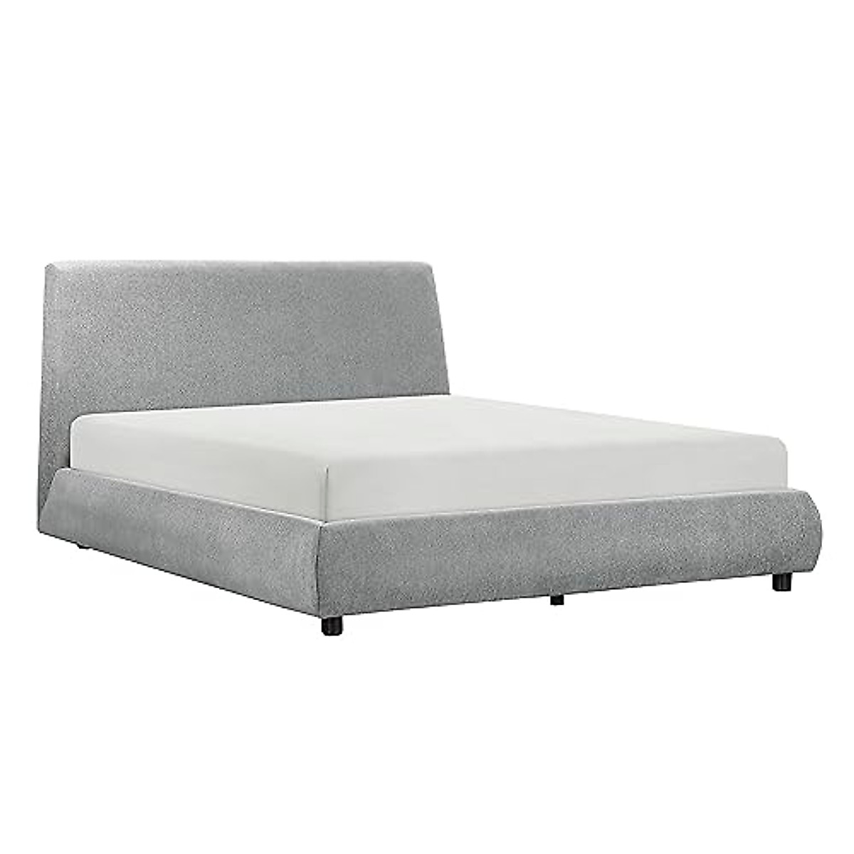 Lexicon Ithaca Chenille Upholstered Platform Bed, Cal King, Gray