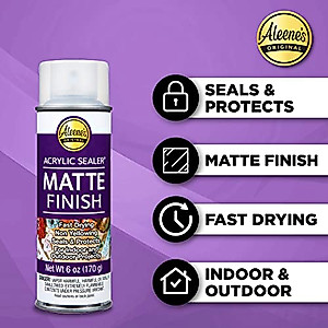 Aleene's Spray Finish 6oz Acrylic Sealer, 6 Ounce (Pack of 1), Clear-Matte