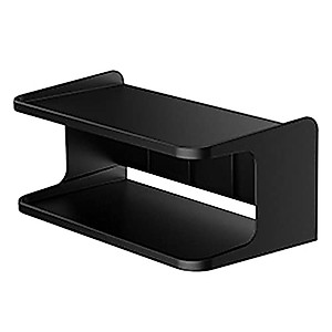 Bedside Shelf Organizer, Universal Double Layer Wall Shelves, ABS Floating Stand, Bedroom Rack Organizer Shelf, Double Layer Storage Wall Mount Shelf for Kitchen, Dorm, Bedside Wall Shelf