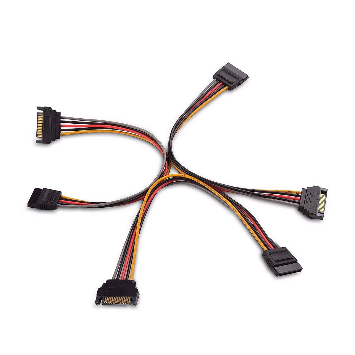 Cable Matters 3-Pack 15 Pin SATA Power Extension Cable 8 Inches, SATA Power Cable, Hard Drive Power Cable, SSD Power Cable