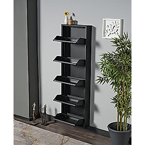 Alveon Flip Drawer Shoe Cabinet, Storage Organizer, Freestanding Shoe Rack, Wall Mounted No-Assembly (Black, 2 Drawer)