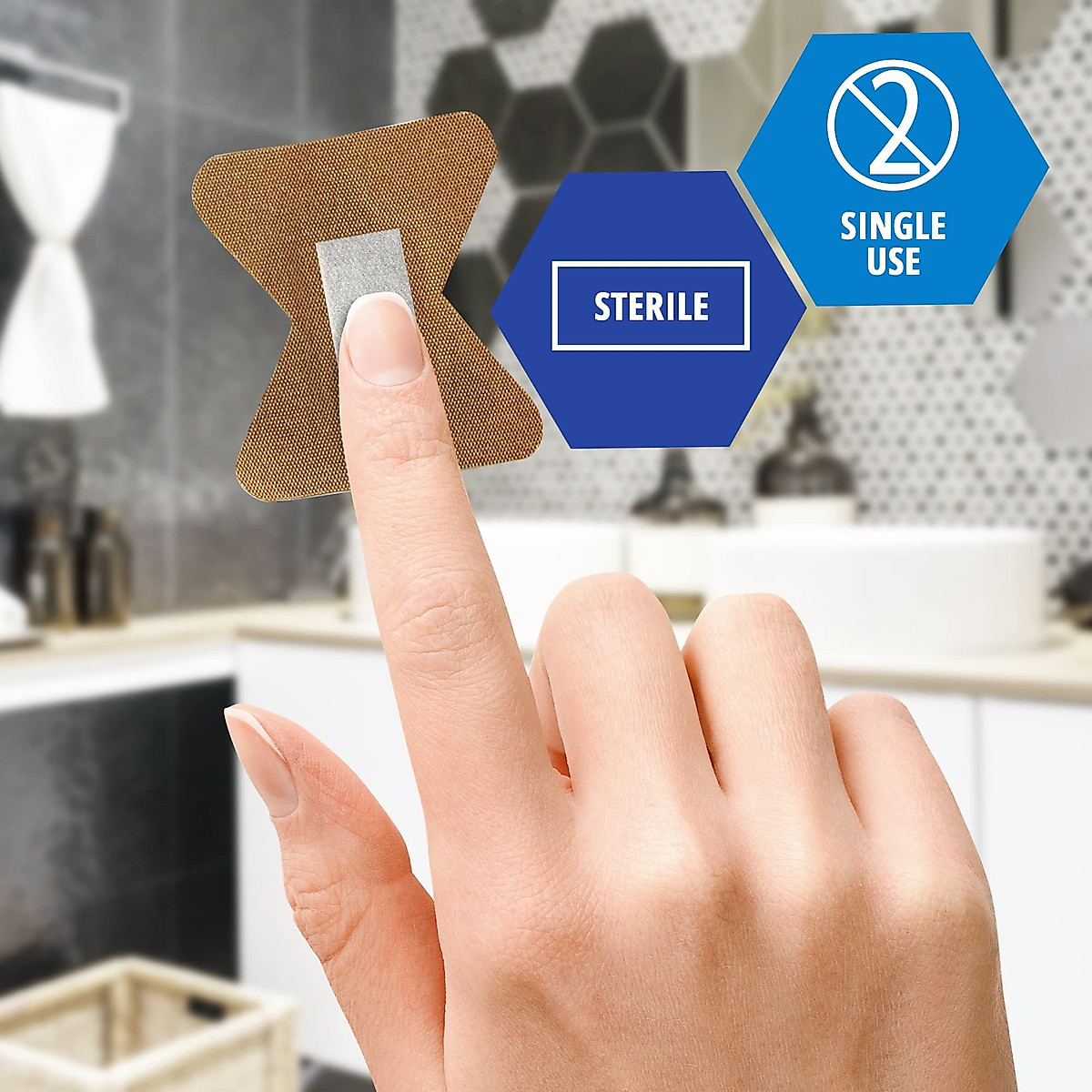 MED PRIDE Sterile Fabric Fingertip Adhesive Bandages 1.75'' x 3'' [100 Count]- First Aid Finger Bandages Coated with Hypoallergenic Adhesive- Latex-Rubber Free Wound Care Bandages- Individual Wrapped