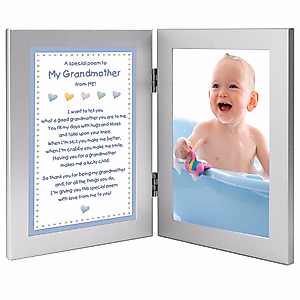Gift for Grandmother for Her Birthday or Valetnine's Day, Sweet Poem from Grandson, Add 4x6 Inch Photo