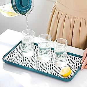 Veemoon Dishes Drying Rack Cup Drain Tray Mug Drainboard: Glass Drying Tray Mug Drain Board Wine Glasses Holder Drainer Shelf for Home Living Room Kitchen Multifunctional Shelf Glass Coffee Cup