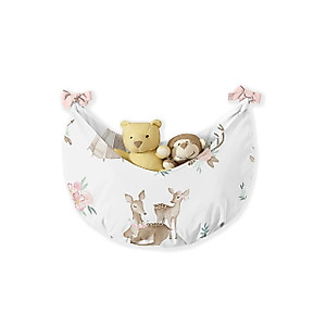 Sweet Jojo Designs Blush Pink, Mint Green and White Boho Watercolor Woodland Deer Floral Baby Girl Crib Bedding Set - 11 Pieces