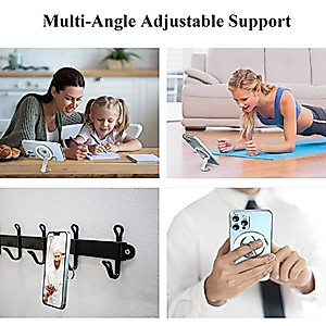 LDSXAY Universal MagSafe Ring 2 Pack + Magnetic Ring Holder, Magnetic Phone Grip for MagSafe Accessories 360° Adjustable Kickstand for iPhone 13 12 Pro Max/Pro/Mini - White