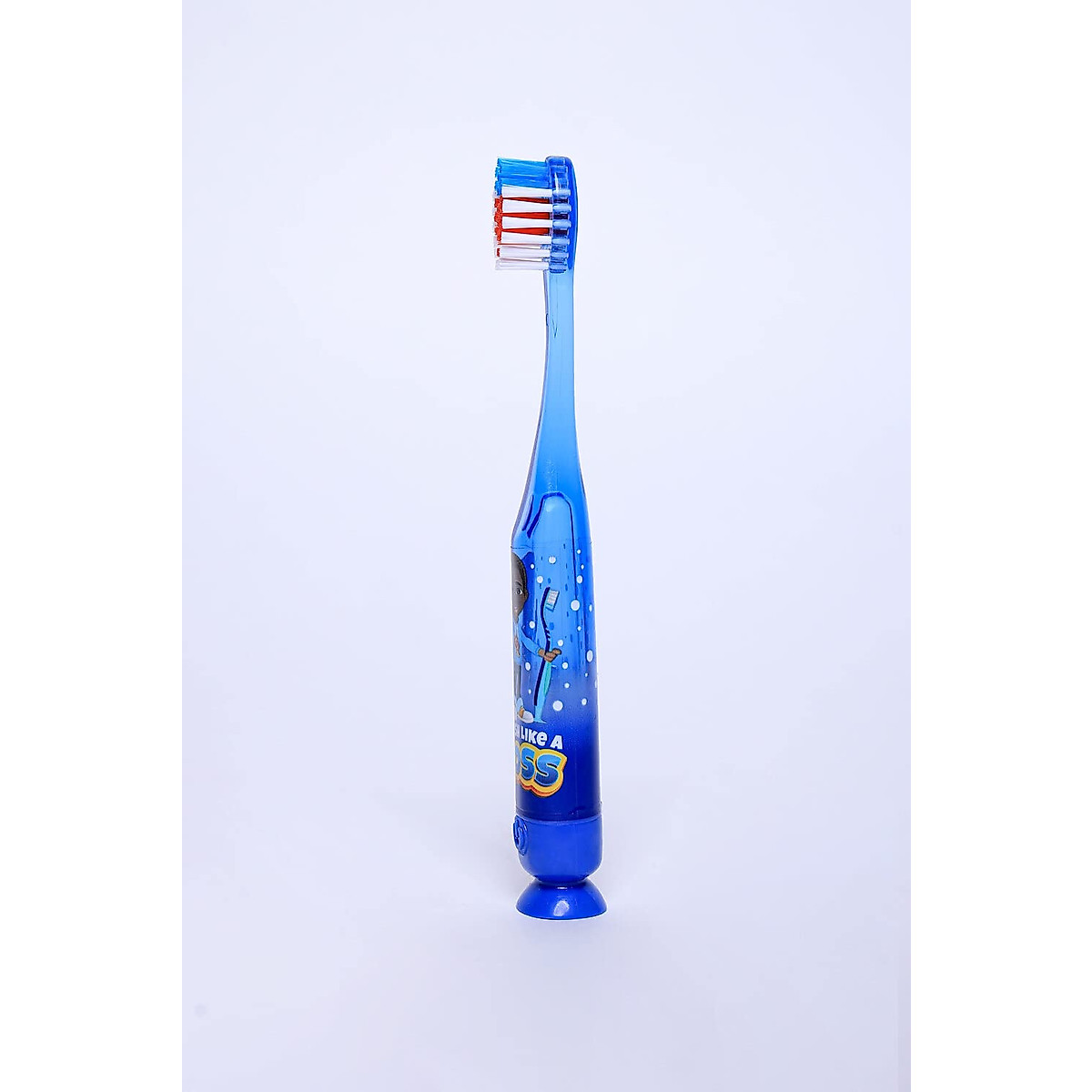 OUR REFLECTIONS Kids Manual Light Up 60 Seconds Timer Toothbrush, Suction Cup, Soft Bristles, Ages 3 and up. John (John Light Up Timer Toothbrush, Blue)