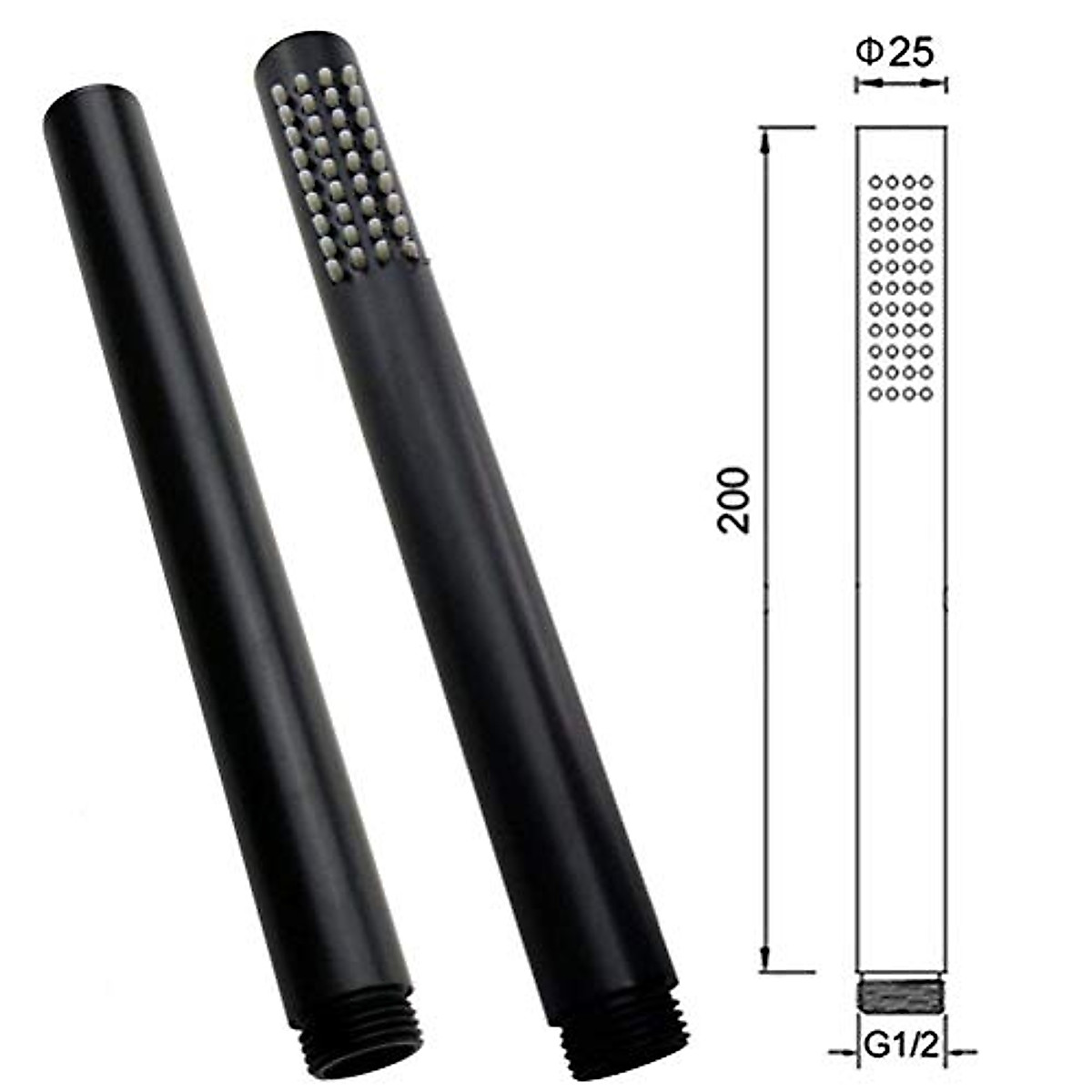 SYLKWOR Bathroom Taps, Bathroom Bath Matt Shower Faucet Brass Diverter Mixer Tap Set Hand Held Shower Head Wall-Mounted Shower System/10Inch