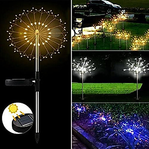 Onlyliua Solar Decoration Lights, Garden Pile Lights, 90 LED Sparklers String Lights for Yard P𝚊thw𝚊y Decorations Valentines Day Decor(Shape Can Be Changed Manually)