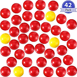 Gejoy 42 Pieces Game Replacement Marbles 2 Sets Game Replacement Balls Compatible with Hungry Hungry Hippos, 38 Red Balls and 4 Yellow Balls