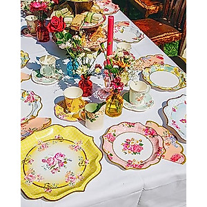 Talking Tables Truly Scrumptious Pack of 20 Floral Scalloped Napkins | Vintage Afternoon Tea Party Tableware For Decoupage, Birthday, Baby Shower, Bridal Shower, Mother's Day, multi, "12"""