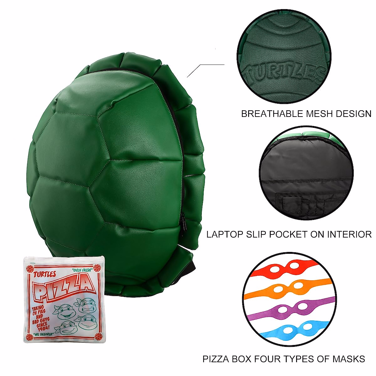 Teenage Mutant Ninja Turtles Shell Backpack With Character Masks