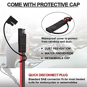 iGreely SAE Extension Cable 10AWG SAE to SAE Quick Disconnect Wire Harness SAE Connector Solar Panel Extension Cable for Automotive RV Battery Motorcycle Cars Tractor 10 Gauge 6M 20Ft