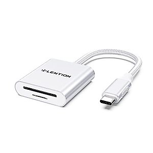 LENTION USB C to SD/Micro SD Card Reader, Type C SD 3.0 Card Adapter Compatible 2023-2016 MacBook Pro 13/15/16, New Mac Air/iPad Pro/Surface, More (CB-C8, Silver)