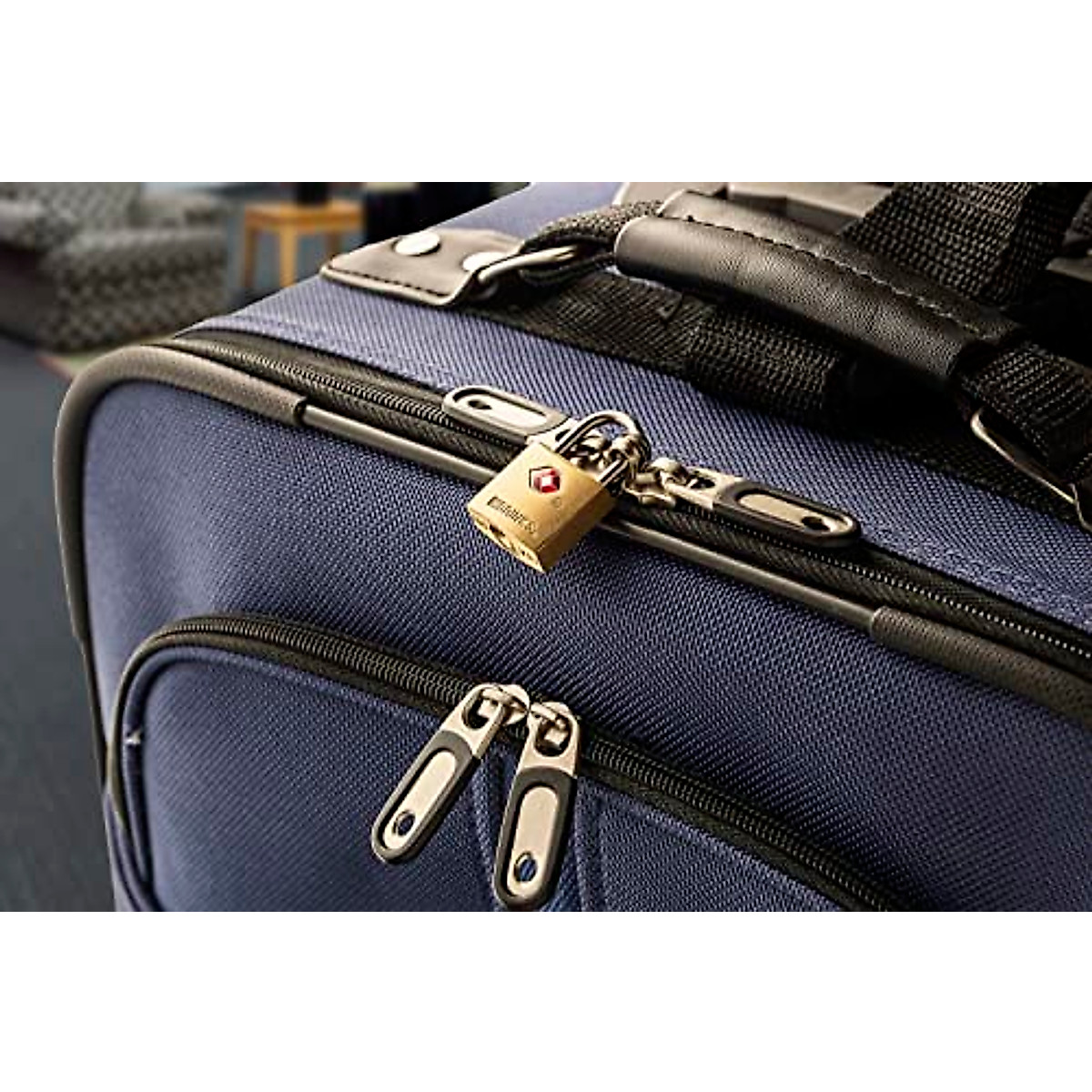 BRINKS - 22mm TSA Approved Solid Brass Keyed Travel Padlock, 4-Pack - Chrome Plated With Hardened Steel Shackle, TSA Approved Lock For Travel And Inspection
