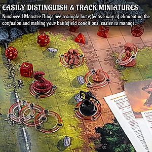 Numbered Markers Acrylic Creature & Monster Condition Rings Number from 1 to 30 Great DM Tool for Dungeons & Dragons, Pathfinder, D&D and RPG Miniatures
