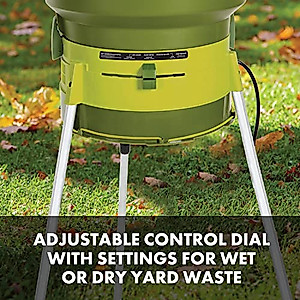 Sun Joe SDJ616 Electric Leaf Mulcher/Shredder 13-Amp 16:1 Reduction Ratio, 8,000-RPM, Mulch up to 55-Gallons per Minute, Adjustable Control Dial, Green