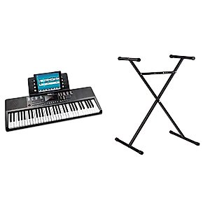 RockJam 61 Key Keyboard Bundle with Stand, Power Supply & Accessories