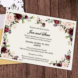 DORIS HOME 50pcs Gold BLANK Laser Cut Flora Lace invitation Cards with Envelopes for Wedding Invitations, Bridal Shower, Engagement, Birthday, Bachelorette Party, Baby Shower