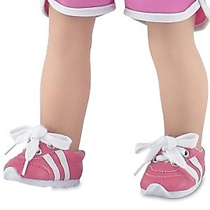 Emily Rose 18 Inch Doll Sports Yoga Exercise Clothes Outfit, Including Pink Doll Sneakers Gym Shoes! | Gift Boxed! | Compatible with American Girl Dolls