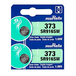 Murata 373 SR916SW Battery 1.55V Silver Oxide Watch Button Cell - Replaces Sony 373 (2 Batteries)