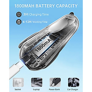 gofuch Portable Mini Fan, Small Handheld Fan 1800mAh,Battery Operated Pocket Fan USB Rechargeable, Personal Makeup Lash Fans, Gifts for Women Girls, Black