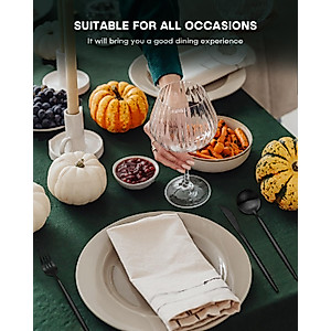 EUIRIO 30-Piece Silverware Set for 6, Stainless Steel Flatware Set Matte Black, Modern Brushed Thick Cutlery Set with Spoons Forks and Knives, Utensil Sets for Home Kitchen Hotel, Dishwasher Safe