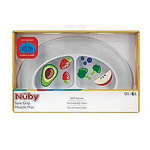 Nuby Sure Grip Miracle Mat, BPA Free, 6+m, Gray