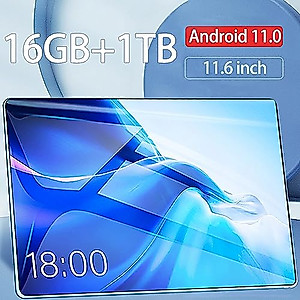 2023 Global Version 11.6 Inch Tablet Android 16GB RAM 1TB ROM Android 11.0 MTK6797 WiFi 8800mAh 10 Core Network Full Screen Blue / 12GB 512GB / UK-Plug