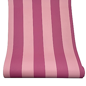 SimpleLife4U Pink Stripes Shelf Liner Peel & Stick Furniture Paper Cover School Classroom Storage Boxes 17.8 Inch by 9.8 Feet