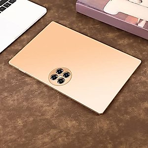 FECAMOS 2 in 1 Tablet, Gold 10.1 Inch FHD Tablet Octa Core CPU Dual SIM Dual Standby 100‑240V with Keyboard for Travel for Android 12 (US Plug)