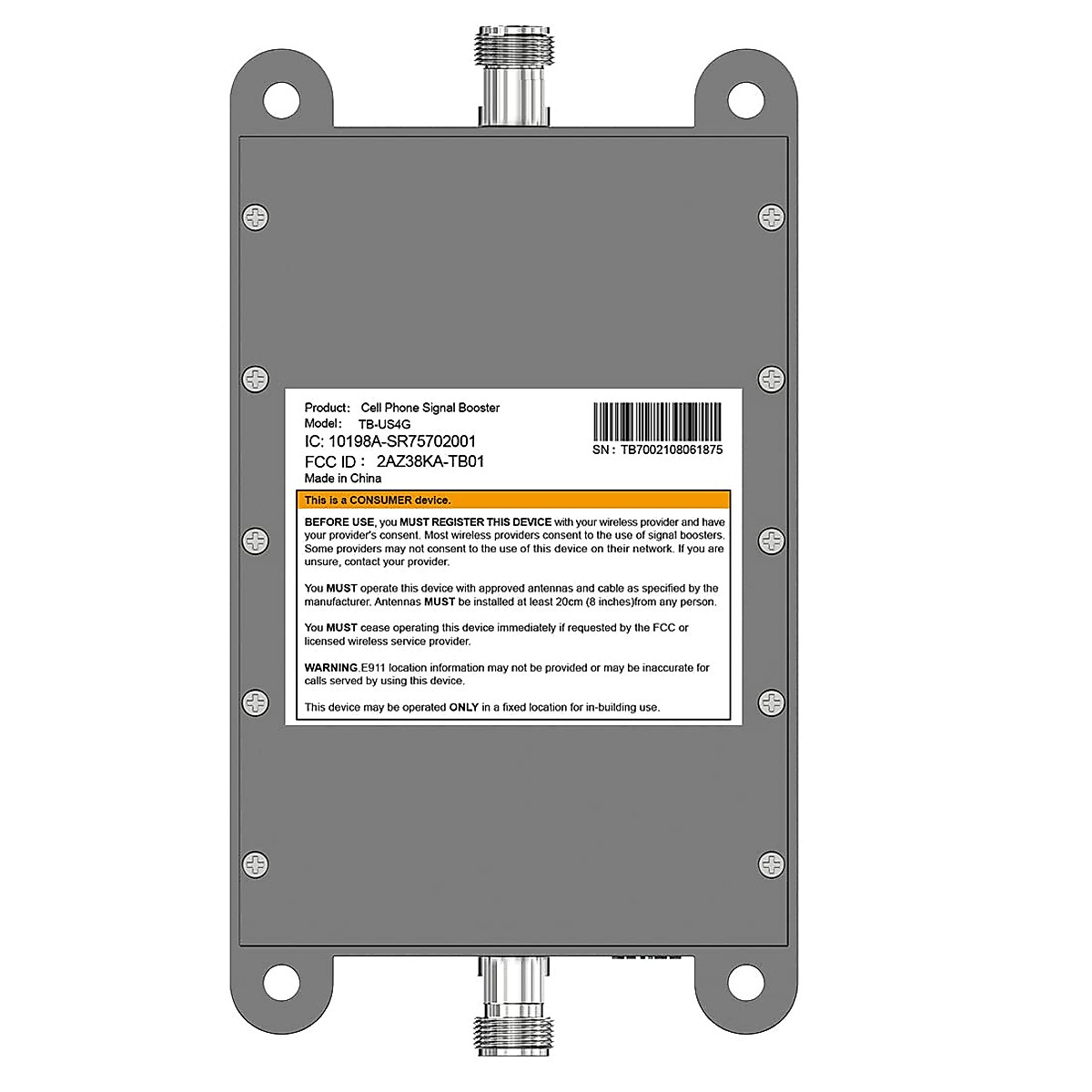 Cell Phone Signal Booster, Home Cell Phone Booster, Support All U.S. Carriers Verizon, AT&T & More, Signal Amplifier Repeater Enhance GSM 3G 4G LTE and 5G Signal Up to 5,000 Sq ft, FCC Approved Gray