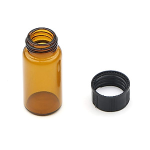 Liquid Sample Glass Bottles Vials Screwcap Brown Lab Collection Container Capacity 5 ml (0.17 Oz) Pack of 10