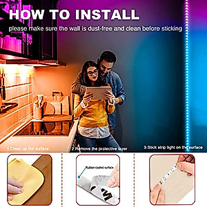 phopollo Led Strip Light, 65.6ft led Light Strips with Remote & App,Music Sync Mode with Mic, Smart Flexible12v Led Lights for Bedroom Ceiling, Party,Stairs（(2 Rolls of 32.8ft）