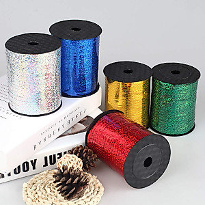 500 Yards Shiny Balloon Ribbons for Party Florist Flowers Wrapping Gift Box Cards Balloons Decoration (Silver)