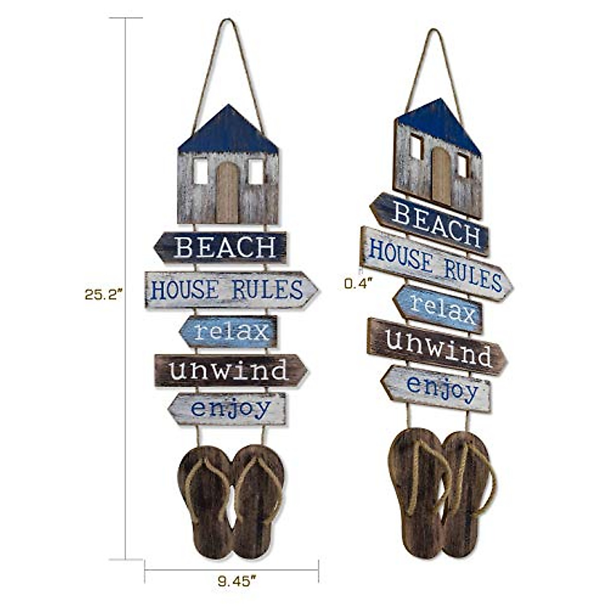 Coastal Beach Wall Decor with Flip Flop Design | Nautical Home Accent