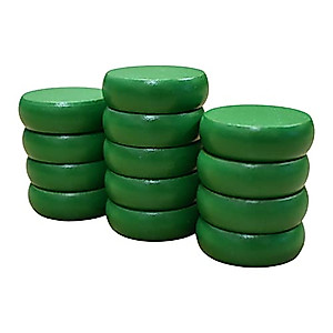 26 Blue and Green Crokinole Discs (Mini Discs - 1 3/32 Inch Diameter (2.8cm))