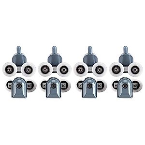 FastUU Pulleys Rollers, Low Noise Shower Door Rollers, Easy Clean Door Roller, Shower Cabins for Bathroom(Double Wheel)