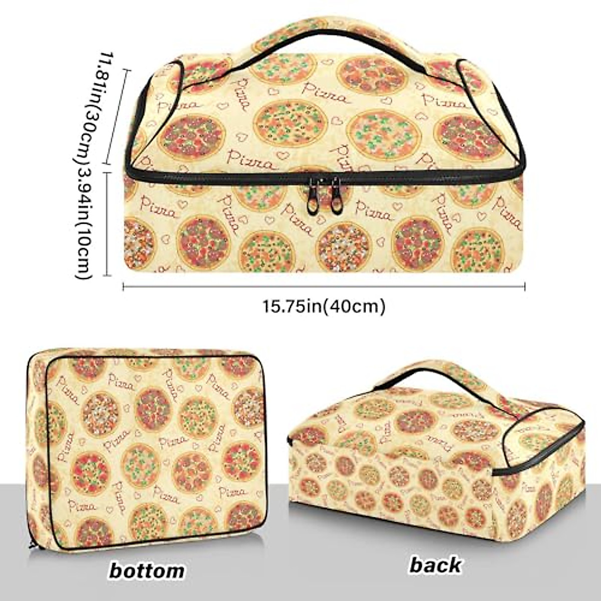 Kcldeci Insulated Thermal Food Carrier Insulated Casserole Carrier for Hot or Cold Food,Pizza and Ingredients (2) Insulated Tote Bag for Potluck Cookouts Parties Picnic,Lasagna Lugger