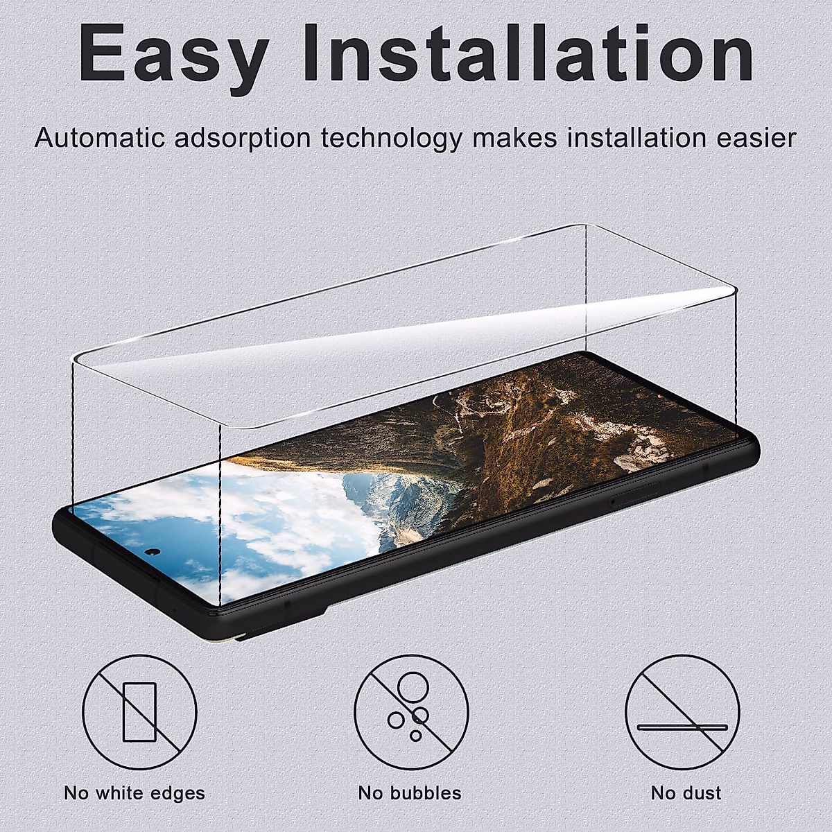 [3+3 Pack] Pixel 6 Screen Protector + Camera Lens Protector, HD Tempered Glass Film, Fingerprint Unlock, Anti-Scratch, Easy Installation, Bubble Free, 9H Glass Screen Protector for Google Pixel 6 5G